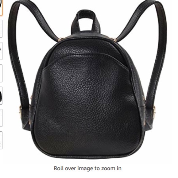 Bags | Small Black Leather Backpack | Poshmark